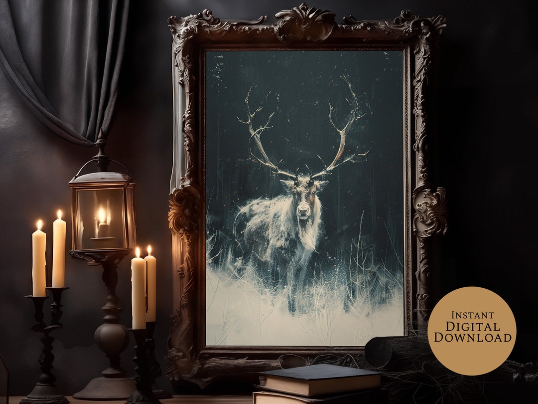 Reindeer Gothic Christmas Creepy Christmas | Dark Academia Decor ...
