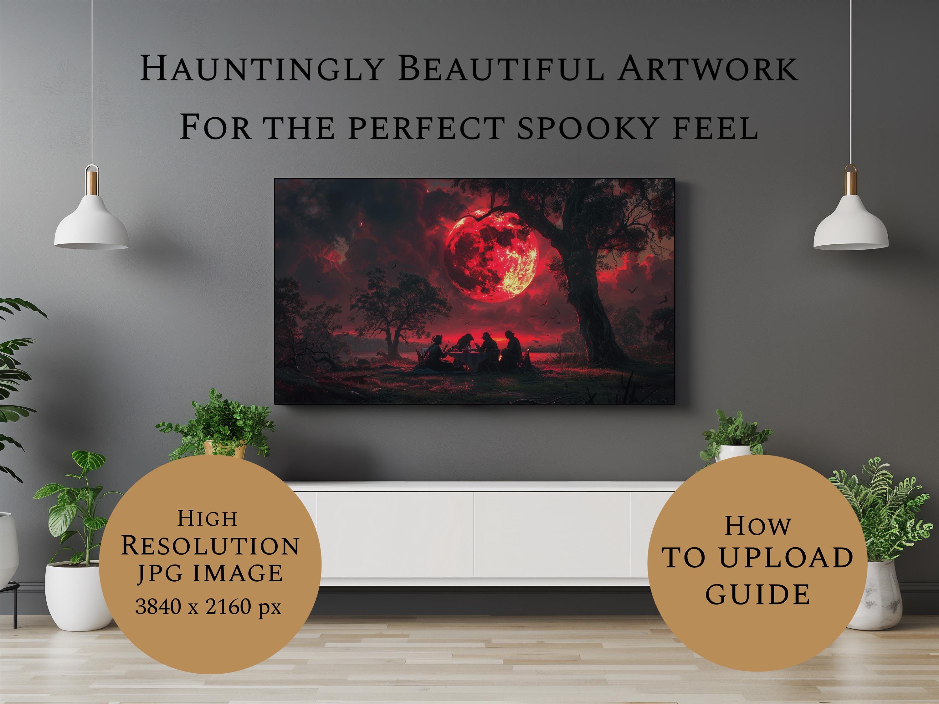Vampire Blood Moon Feast for TV Frame Art | Spooky Gothic Vintage ...