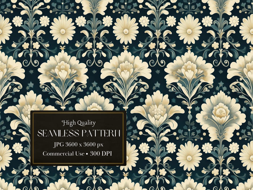Vintage Floral Repeat Seamless Pattern Pattern Dark Botanical Seamless ...