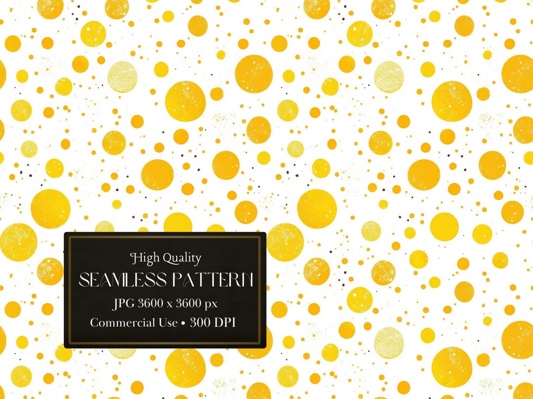Seamless Pattern Digital Seamless Pattern Paper Yellow Polka Dots ...