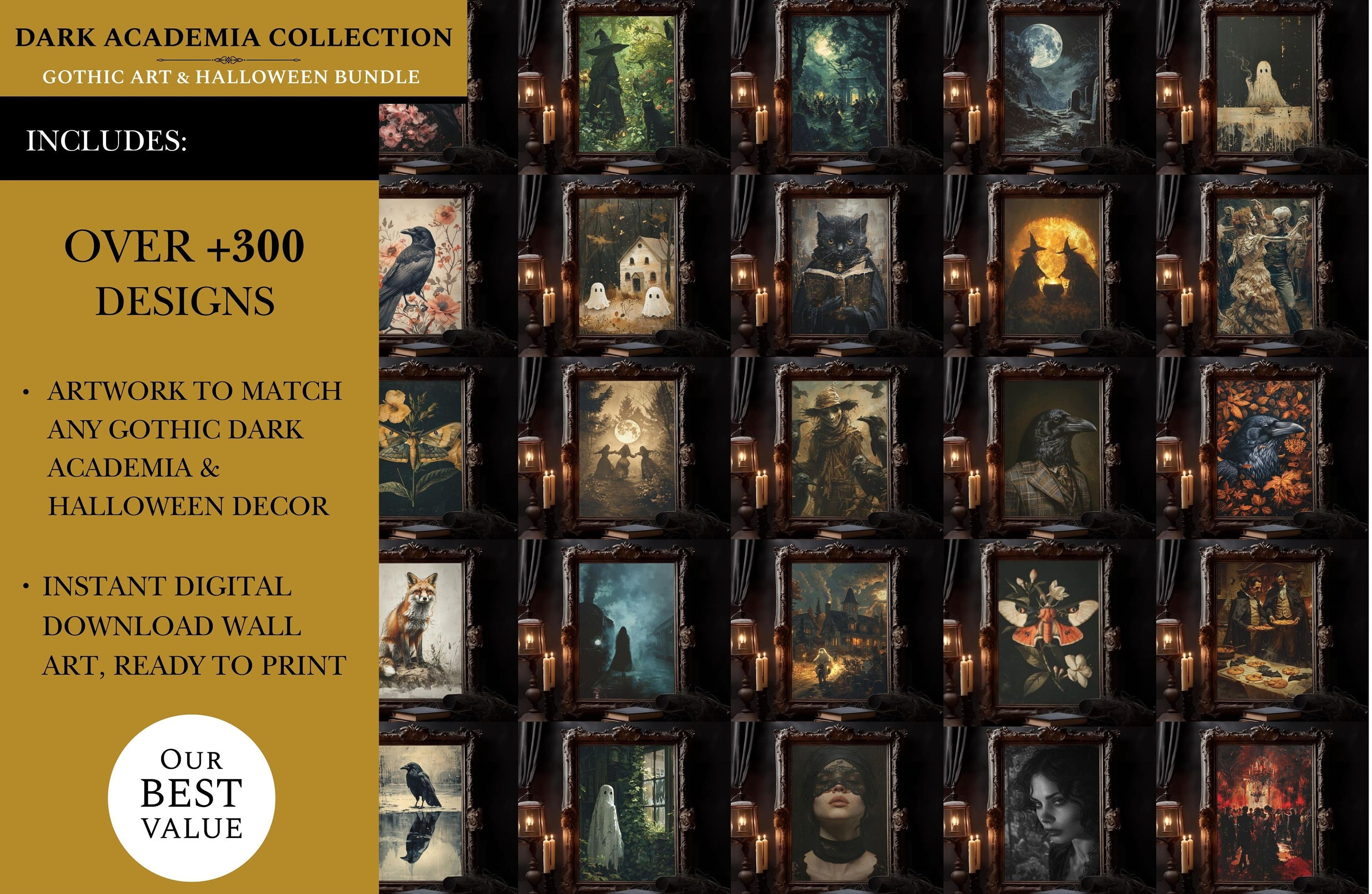 Ultimate Dark Academia Decor Halloween Wall Art and Gothic Decor ...