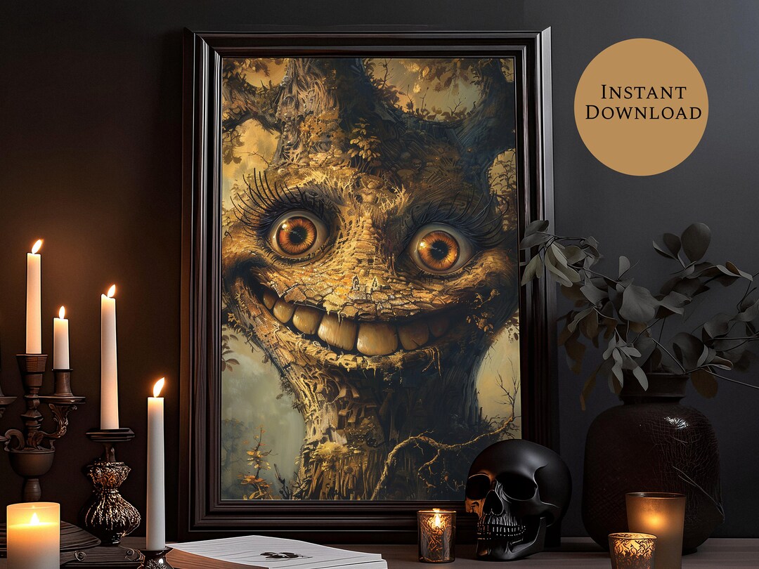 Possessed Tree Spooky Season Gothic Art Cottagecore Halloween Poster ...