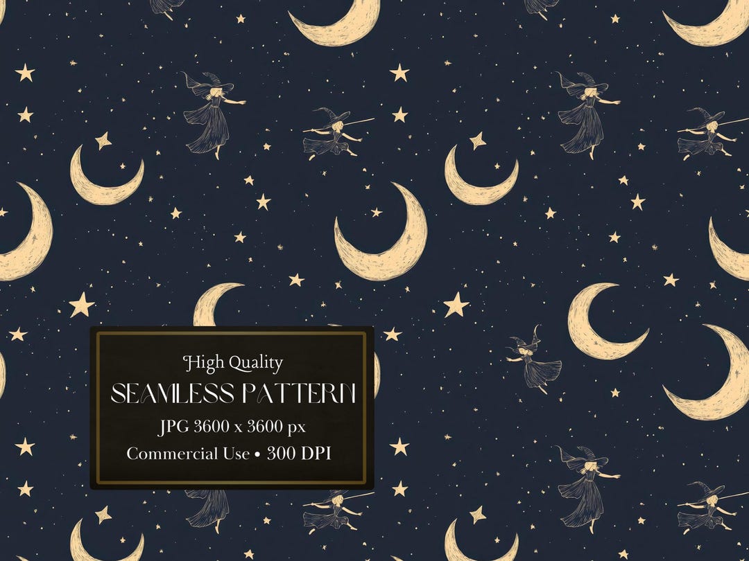 Mystical Seamless Night Seamless Pattern Sky Pattern With Celestial ...