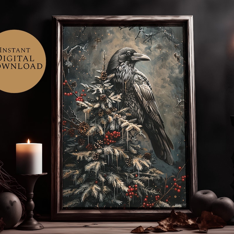 Gothic Animal Christmas Art - Etsy