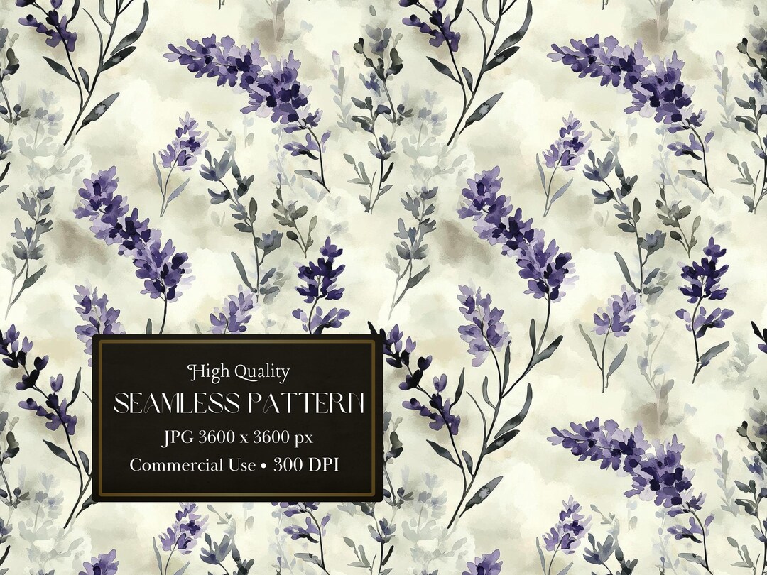 Lavender Seamless Pattern Digital Paper Lavender Floral Botanical ...
