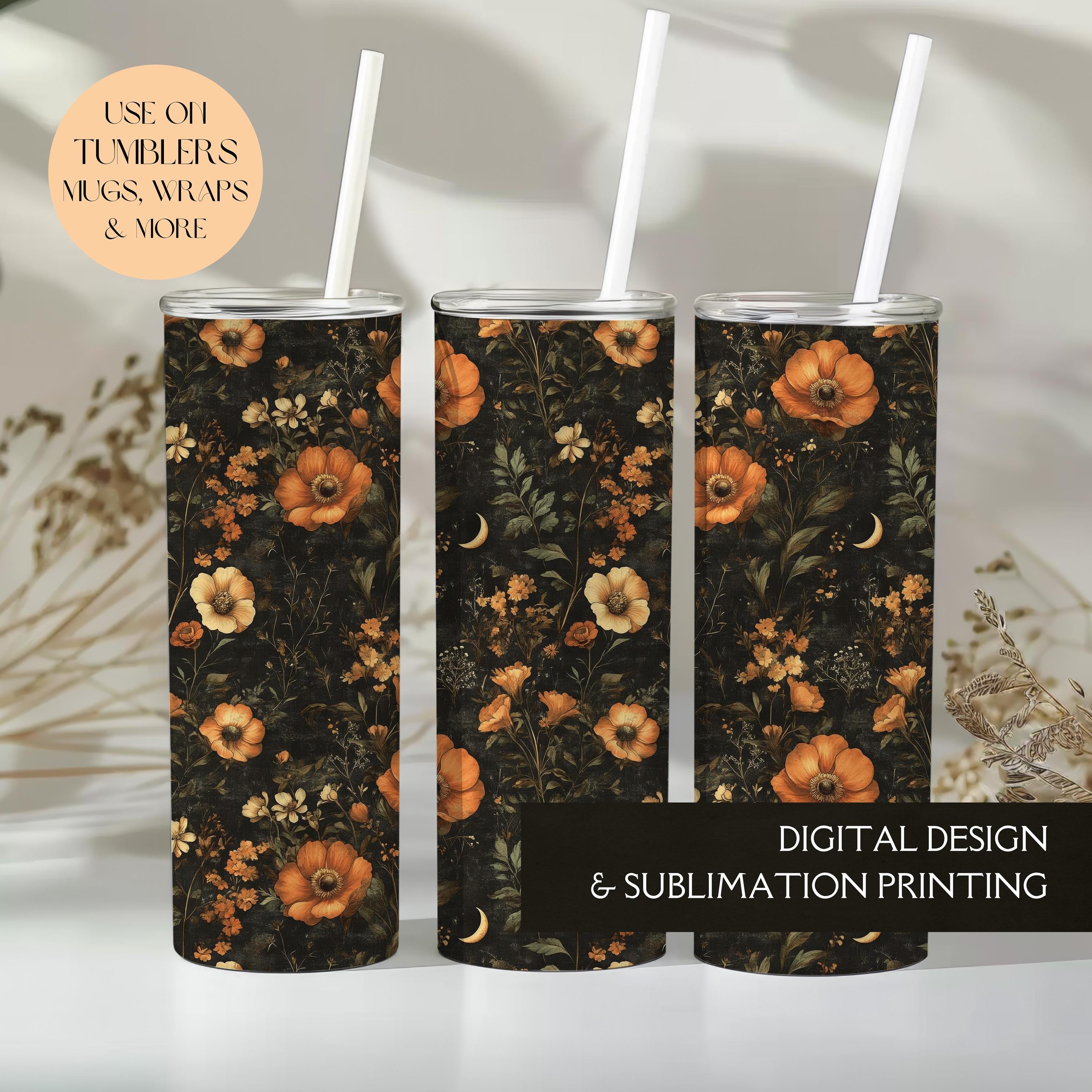 Dark Floral Vintage Fall Repeat Pattern Witchy Seamless Dark ...
