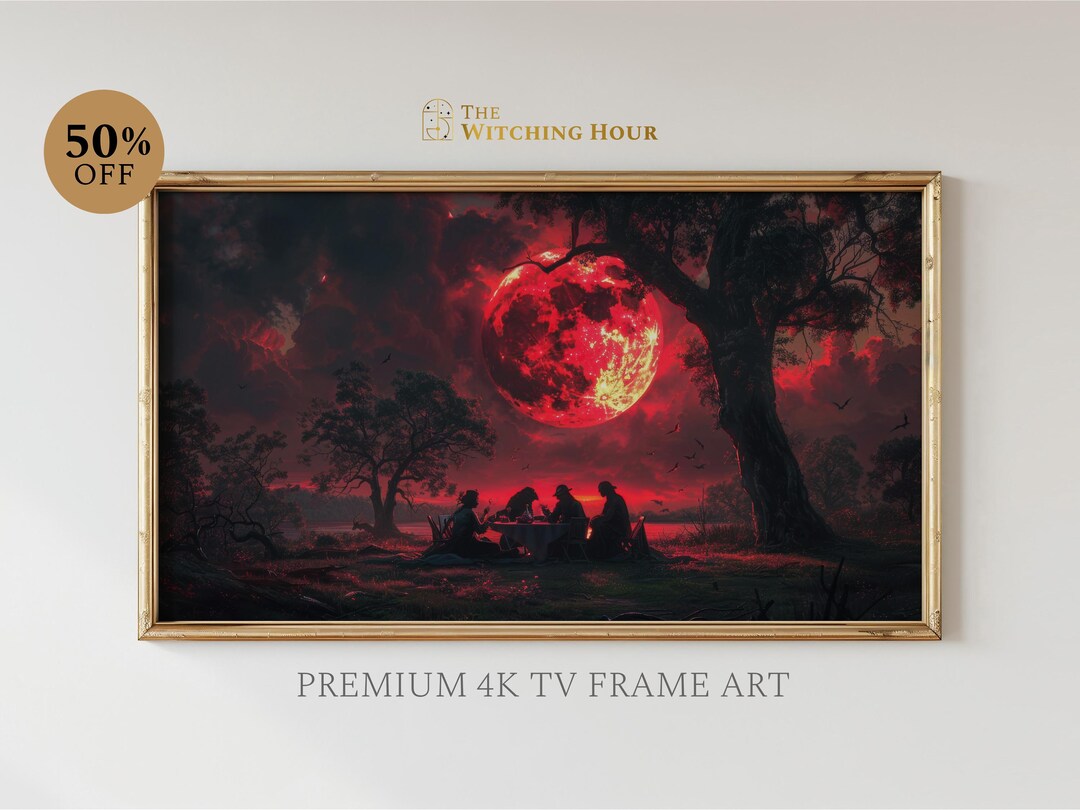 Vampire Blood Moon Feast for TV Frame Art | Spooky Gothic Vintage ...