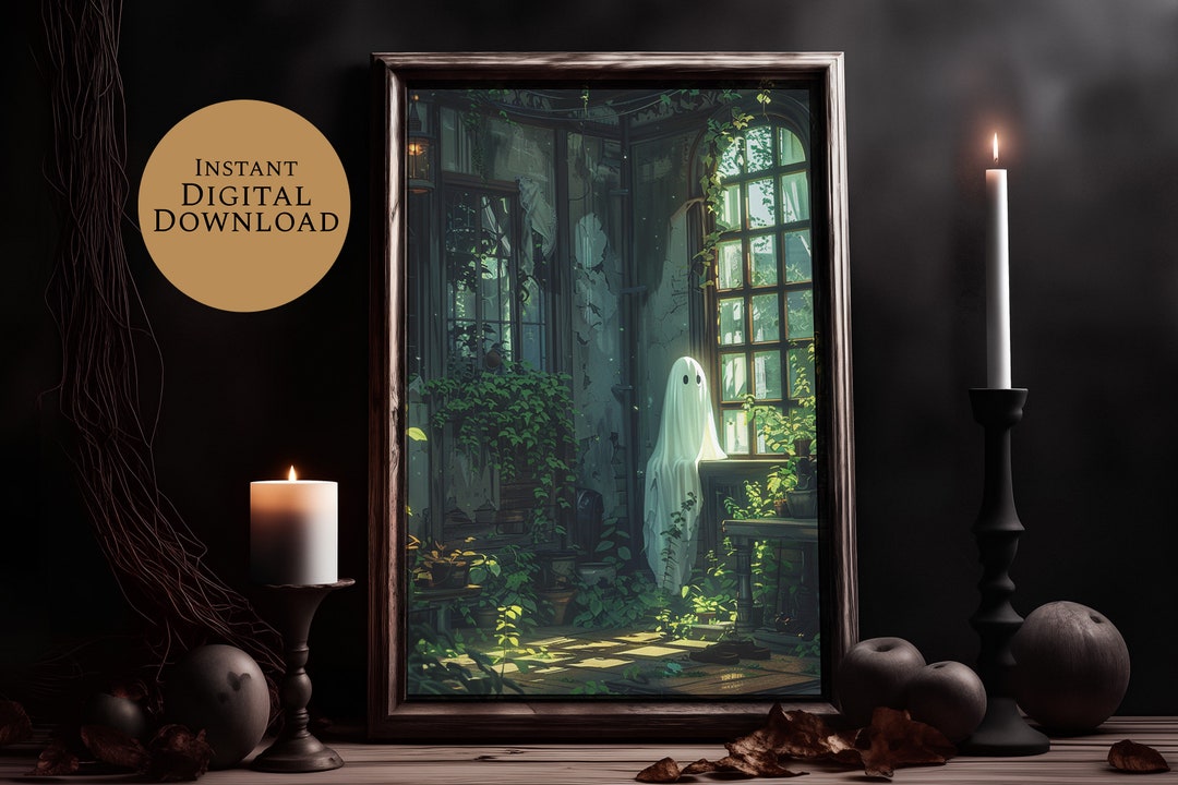 Ghost Looking Out | Window Digital Print Gift for | Witch Gothic | Home ...