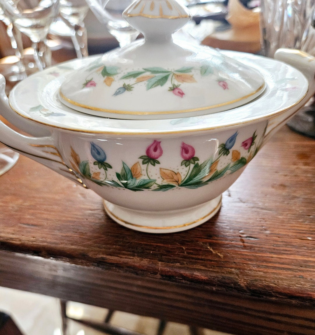 Aladdin Fine China Hollandia Flower Sugar Bowl-made in Occupied Japan ...