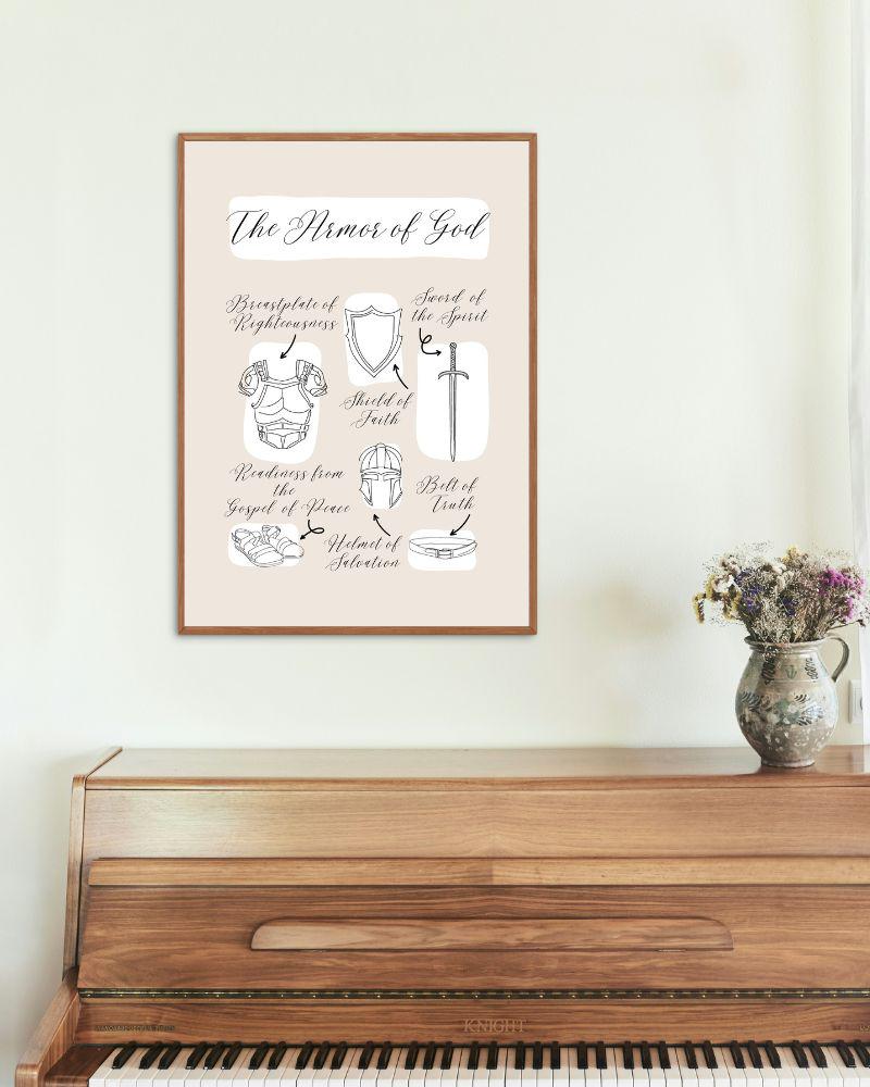 Armor of God Wall Art, Bible Verse Art, Home Decor, Christian Art Print ...