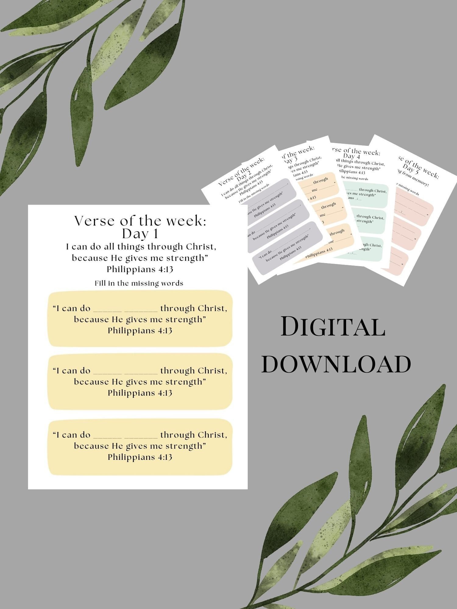 Bible Memory Verse for Kids and Adults, Philippians 4:13, Memory Verse ...