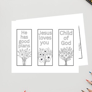 Printable Coloring Positive Affirmation Bookmarks Floral Bible Bookmark ...
