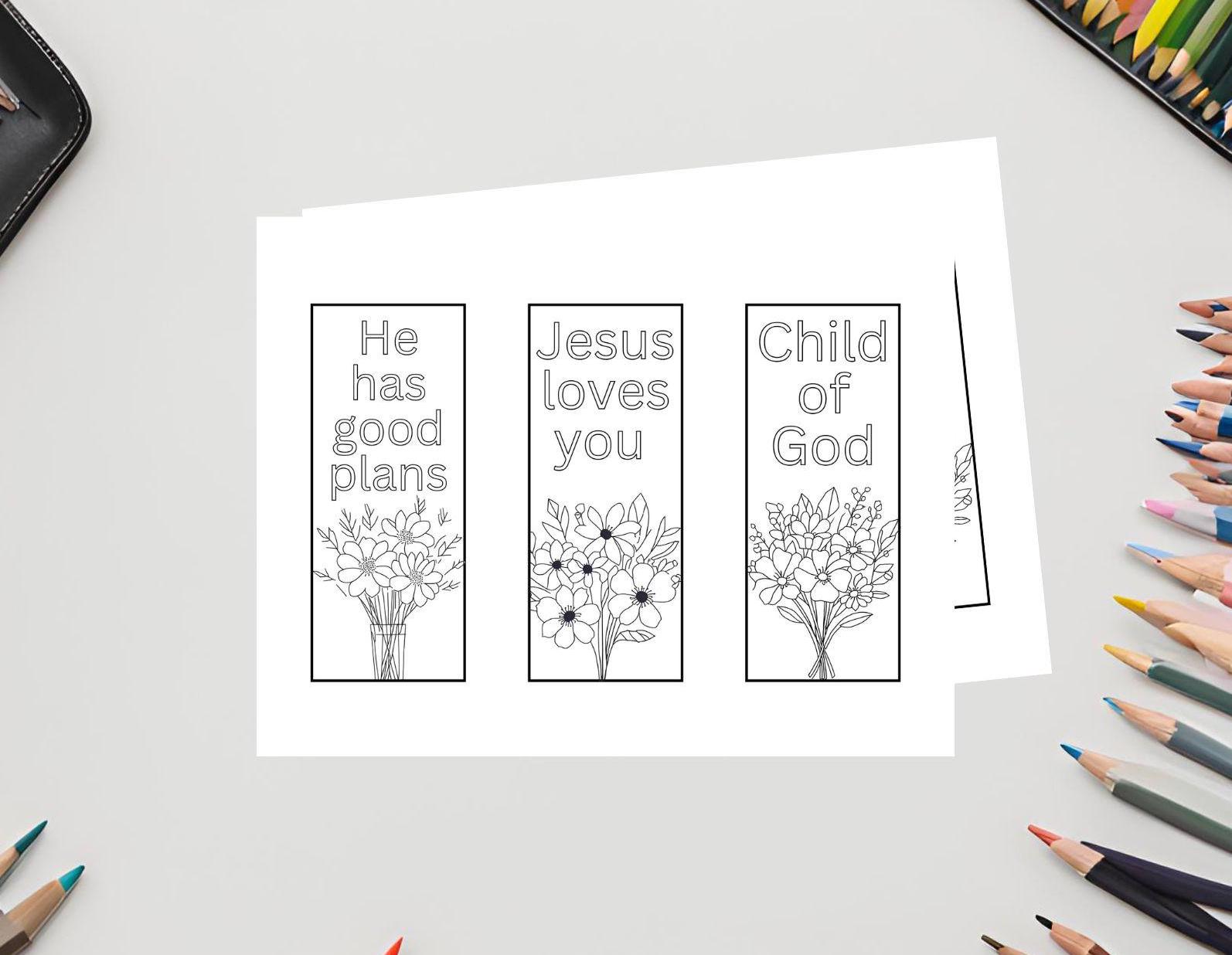 Printable Coloring Positive Affirmation Bookmarks Floral Bible Bookmark ...