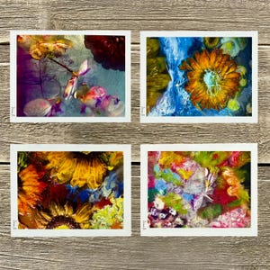 Abstract Floral Notecards - 12-piece Set #4 With Envelopes | Blank ...