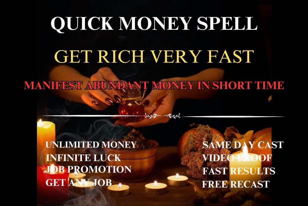 POWERFUL MONEY RITUAL, Luck Ritual, Luck Booster, Money Spell, Black ...