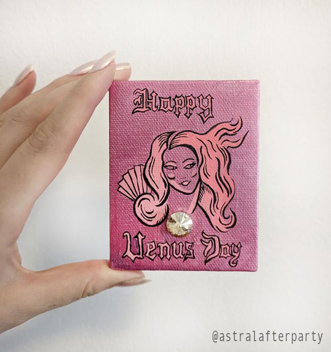Happy Venus Day Tiny Painting - Etsy