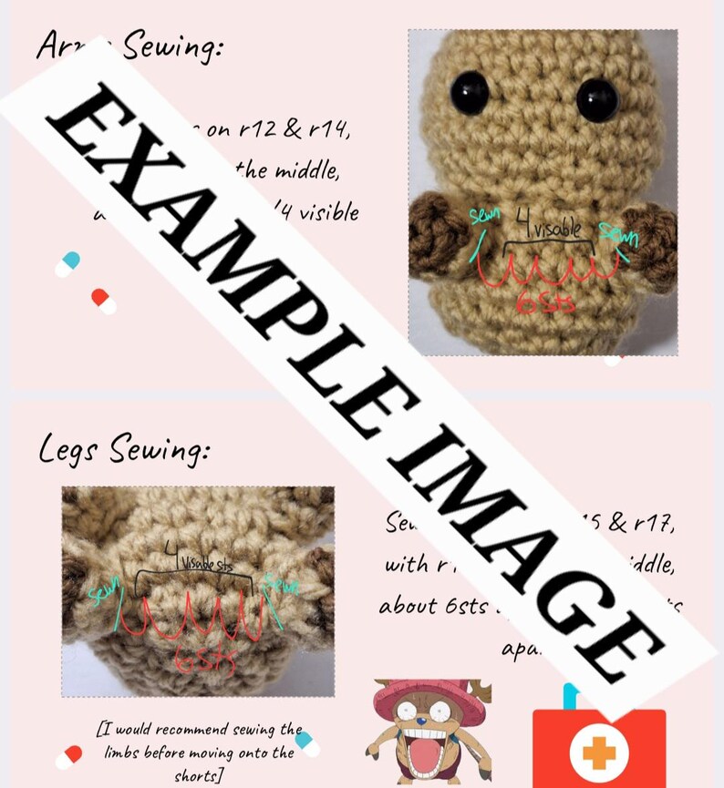 Chopper One Piece Crochet Doll Pattern Amigurumi Cute Anime Toy - Etsy