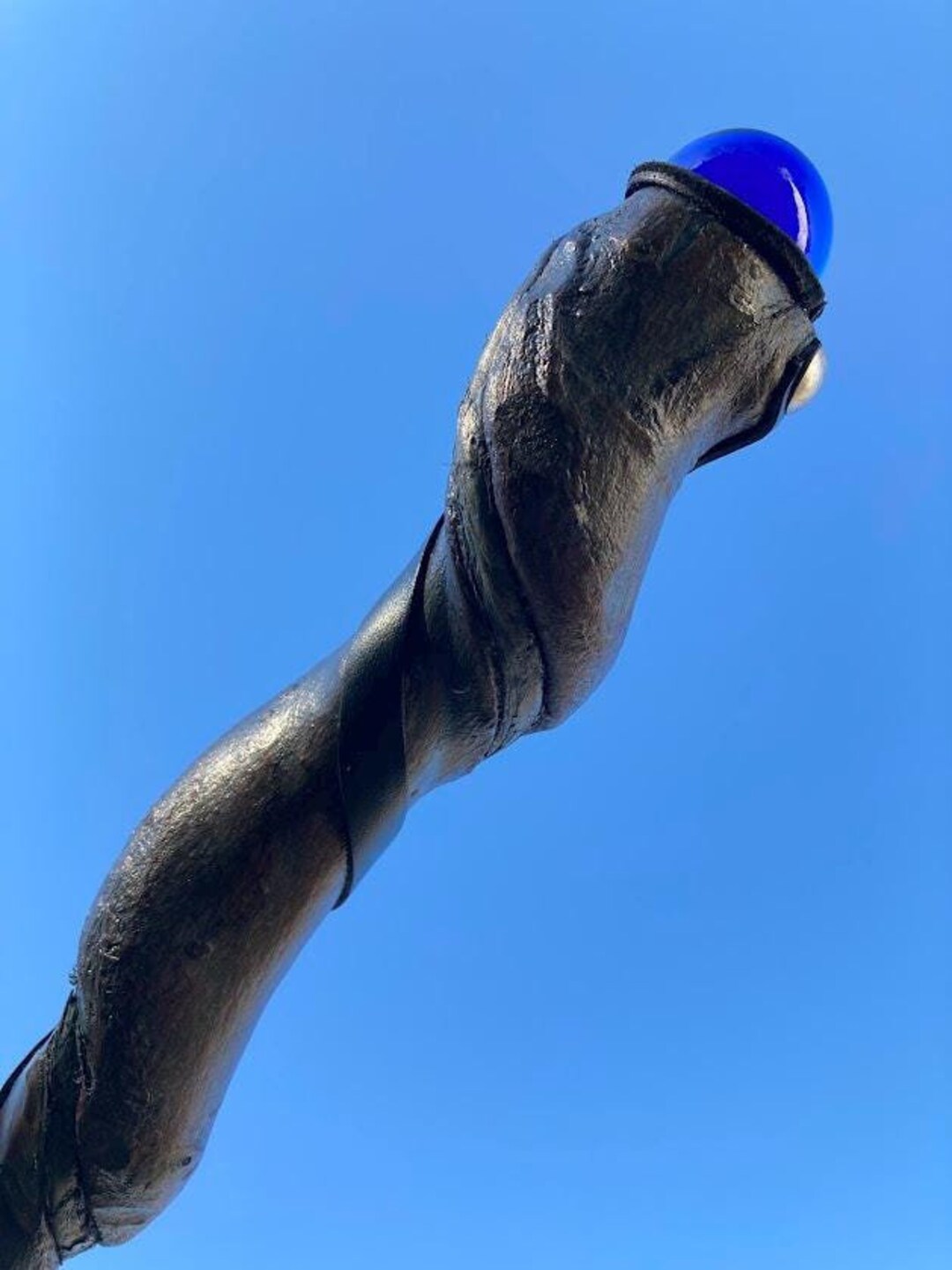 Wizard Quarterstaff With Blue Sphere Walking Cane - Etsy