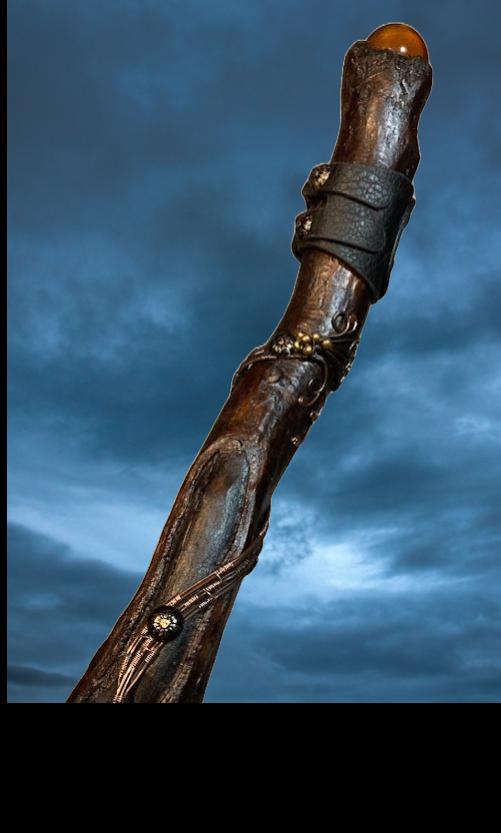 Mage's Wizard Cane With Amber Stone - Etsy