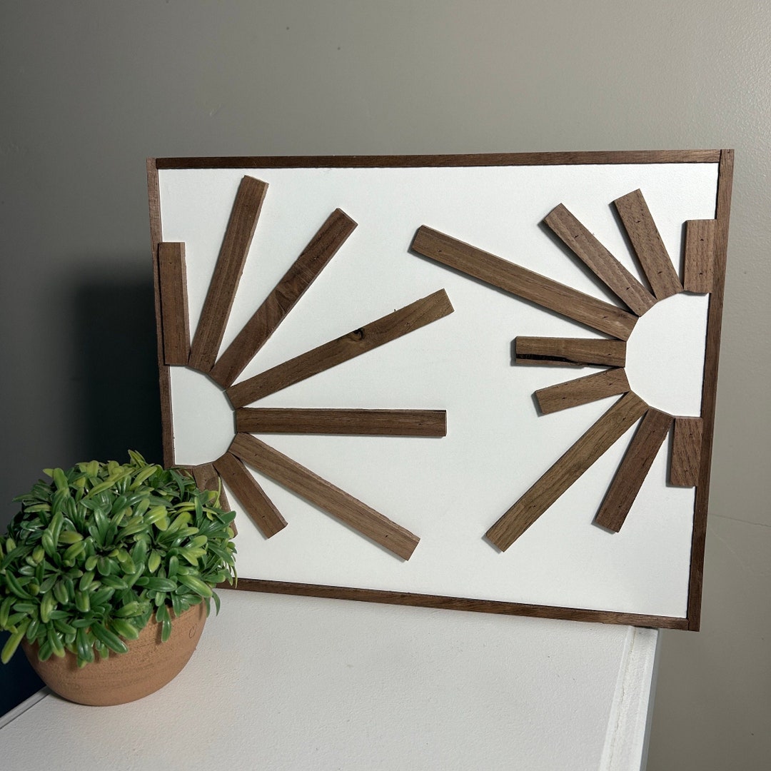 Handmade Flower Pattern Wood Wall Art Rustic Home Decor Art Hanging ...