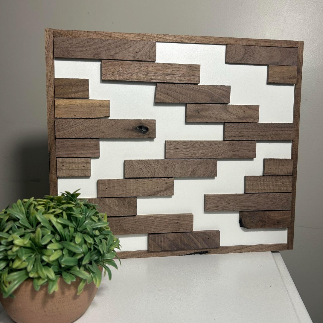 Handmade Wood Wall Art Hanging Wood Decor Black Walnut Unique Home Gift ...