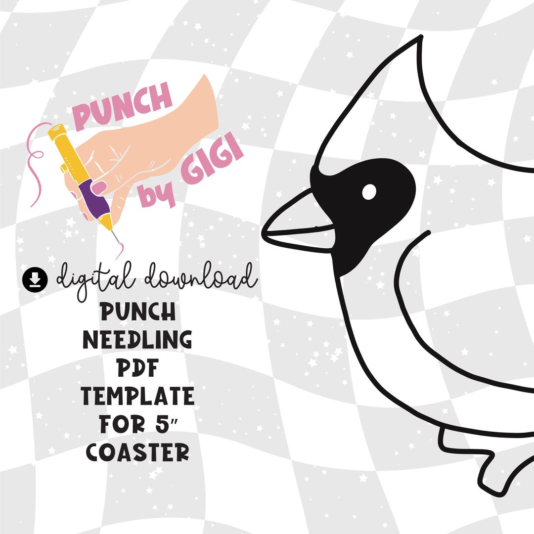 Cardinal Punch Needle Pattern: Mug Rug Template (PDF Pattern) - Etsy