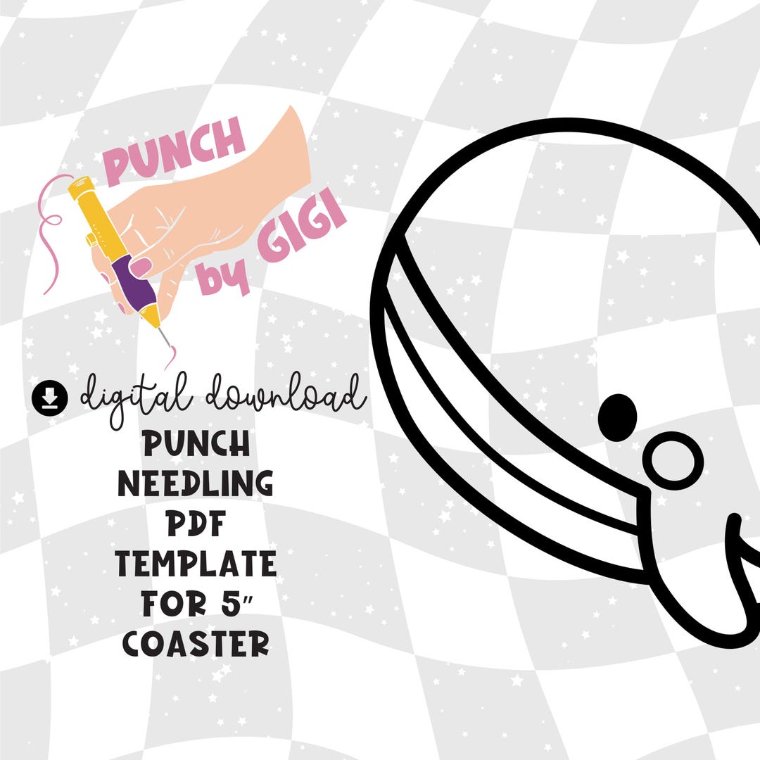 Ocean Creature Punch Needle Pattern: Beginner Mug Rug Template (digital ...