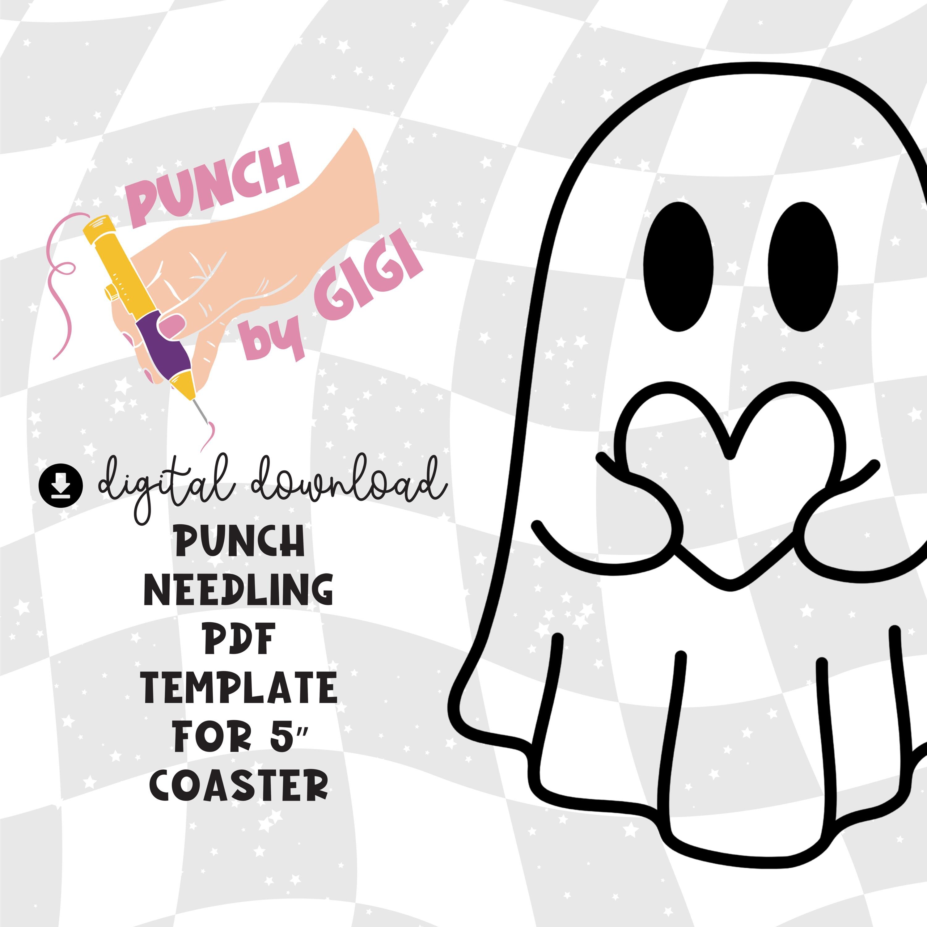 Halloween Ghost Punch Needle Pattern: Mug Rug Template (PDF Pattern) - Etsy