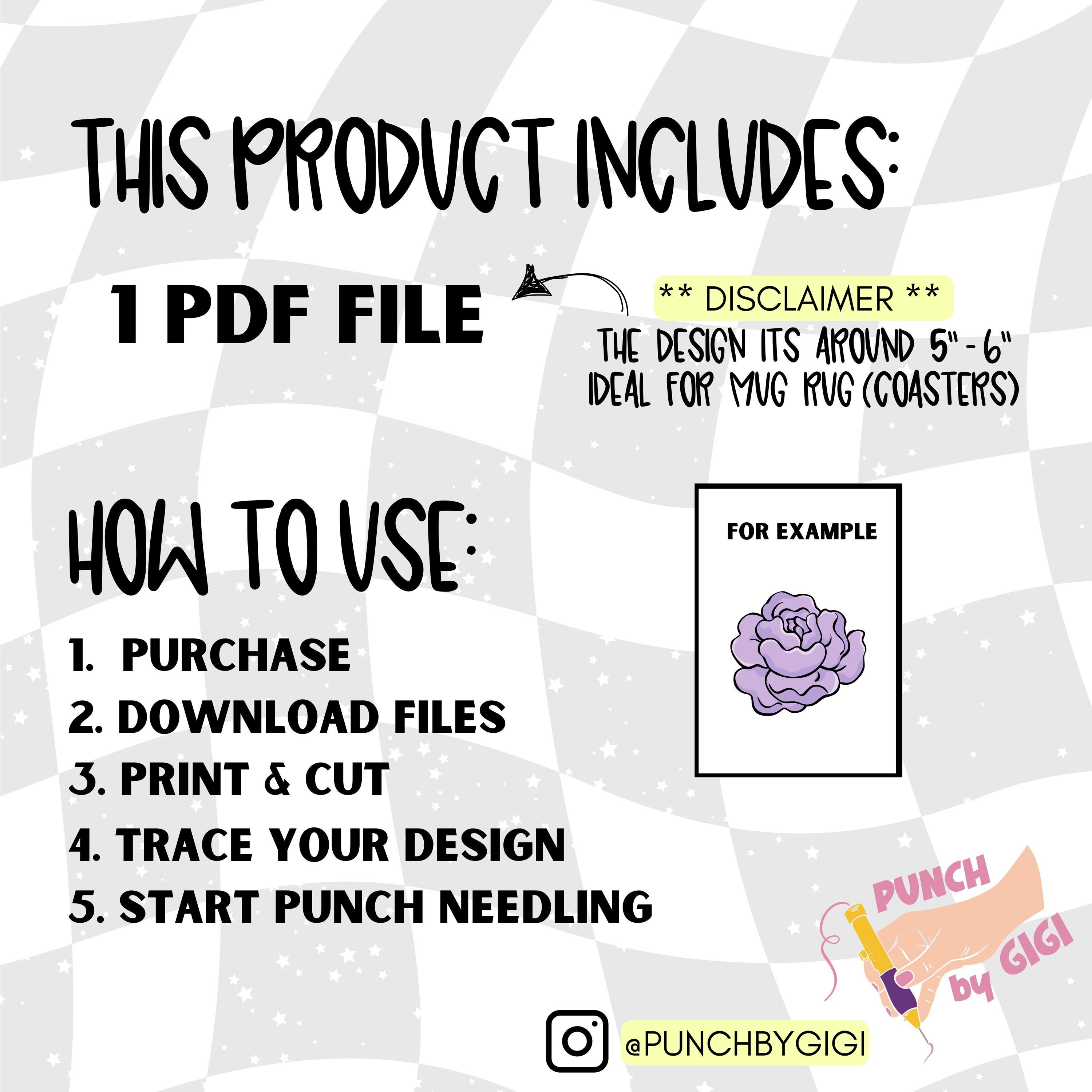Halloween Ghost Punch Needle Pattern: Mug Rug Template (PDF Pattern) - Etsy