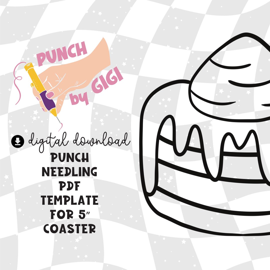 Pancakes Stack Punch Needle Template PDF Mug Rug Punch Needle Pattern ...