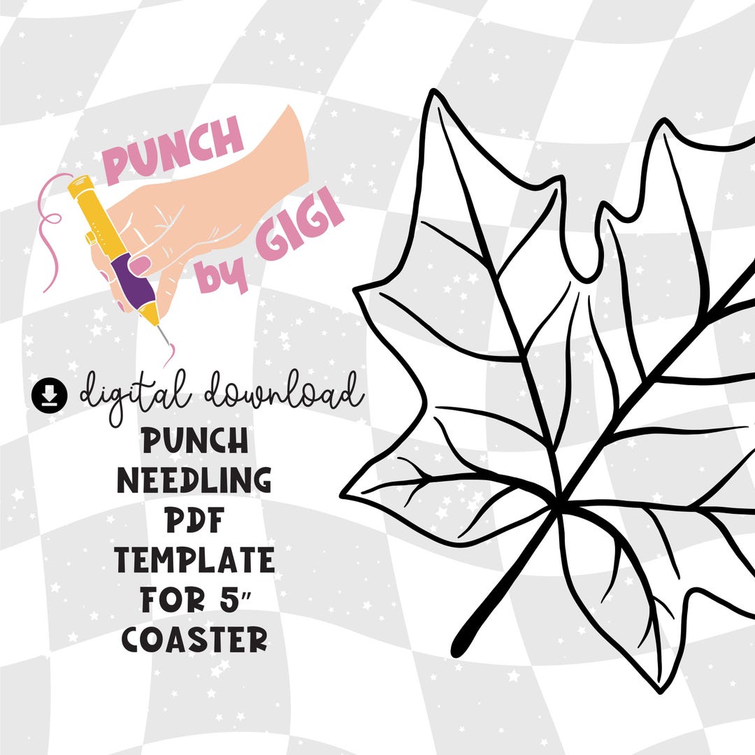 Fall Leaf Punch Needle Pattern: Mug Rug Template (PDF Pattern) - Etsy