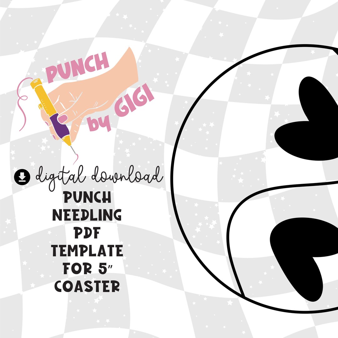 Ying Yang Punch Needle Pattern: Mug Rug Template (PDF Download) - Etsy