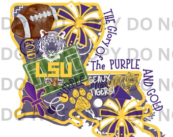 LSU Football Geaux Tigers LSU Hairbow Lsu Tigers Clipart Football ...