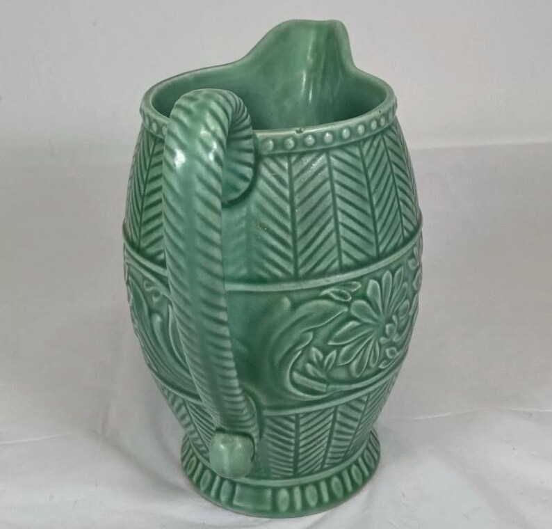 Falcon Ware Sylvac Jug 360 Green 16cm Pitcher Vase Vintage Floral ...