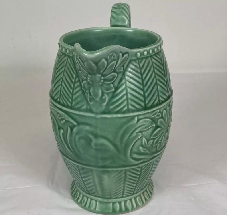Falcon Ware Sylvac Jug 360 Green 16cm Pitcher Vase Vintage Floral ...