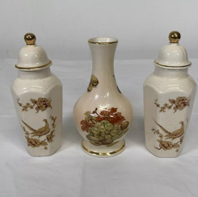 Royal Worcester Palissy Vases X 3 Vintage Small Royale Collection ...