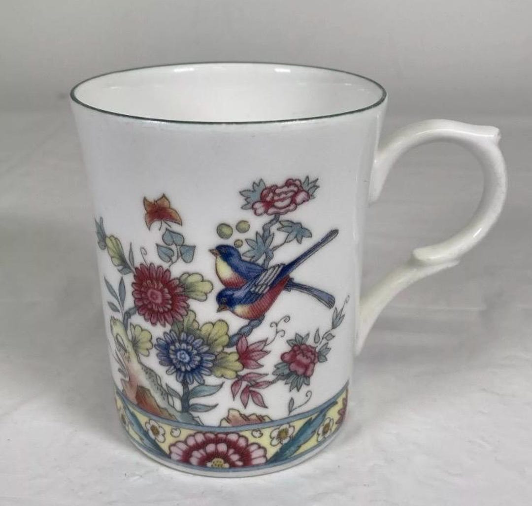 Vintage Kingsbury Birds & Flowers Fine Bone China Mug Made in England ...