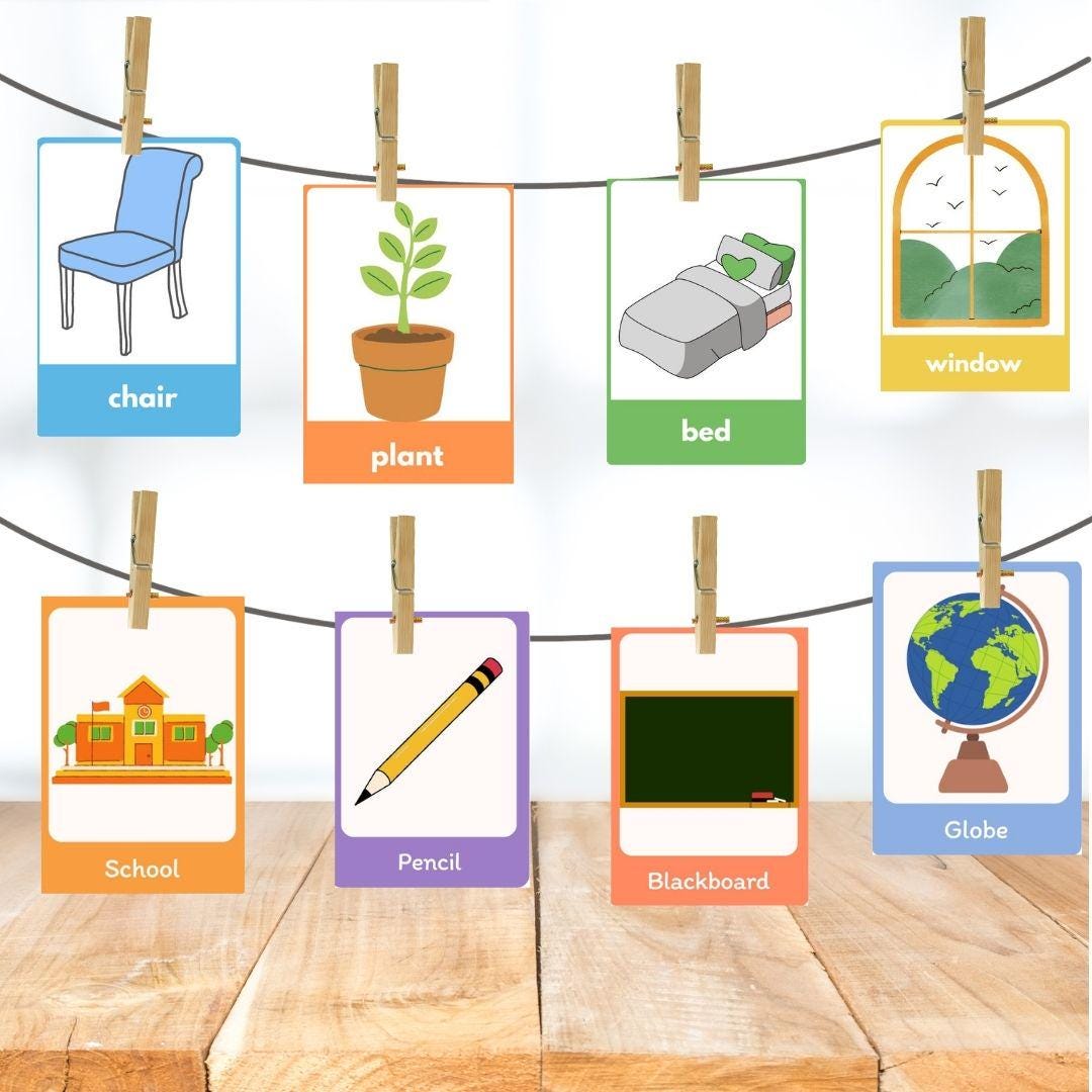 47 Printable English Flashcards |home and Bedroom Vocabulary ...