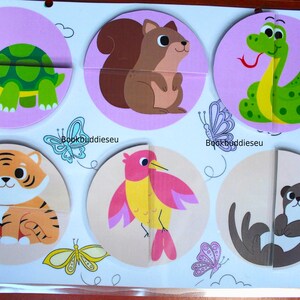 Ocean Forest Animals Matching Game for Kids ,mollusks, Worms Ducks ...