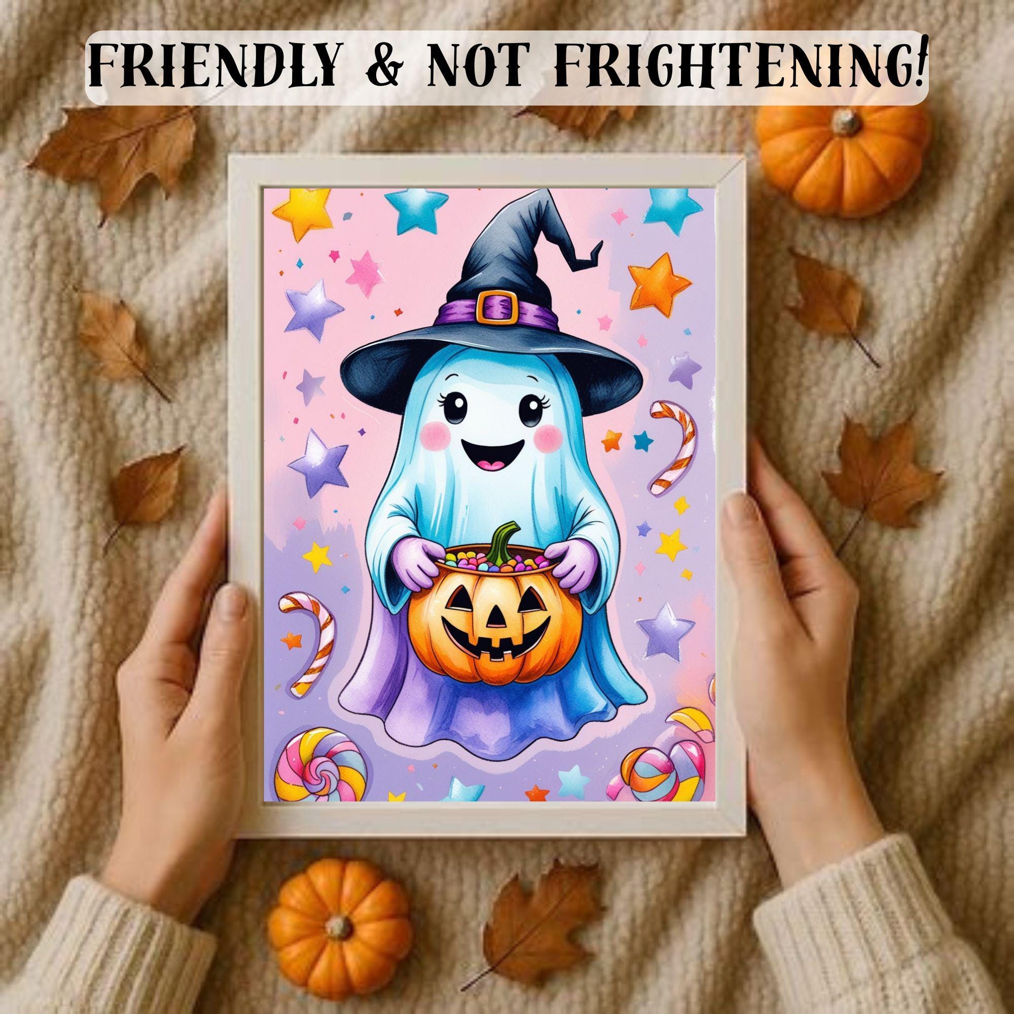 Cute Halloween Posters for Kids Set of 3 | Non-scary Wall Art Prints ...