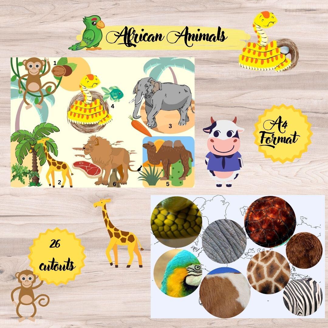 Animal Riddles and Matching Game African Animals Printable Montessori ...