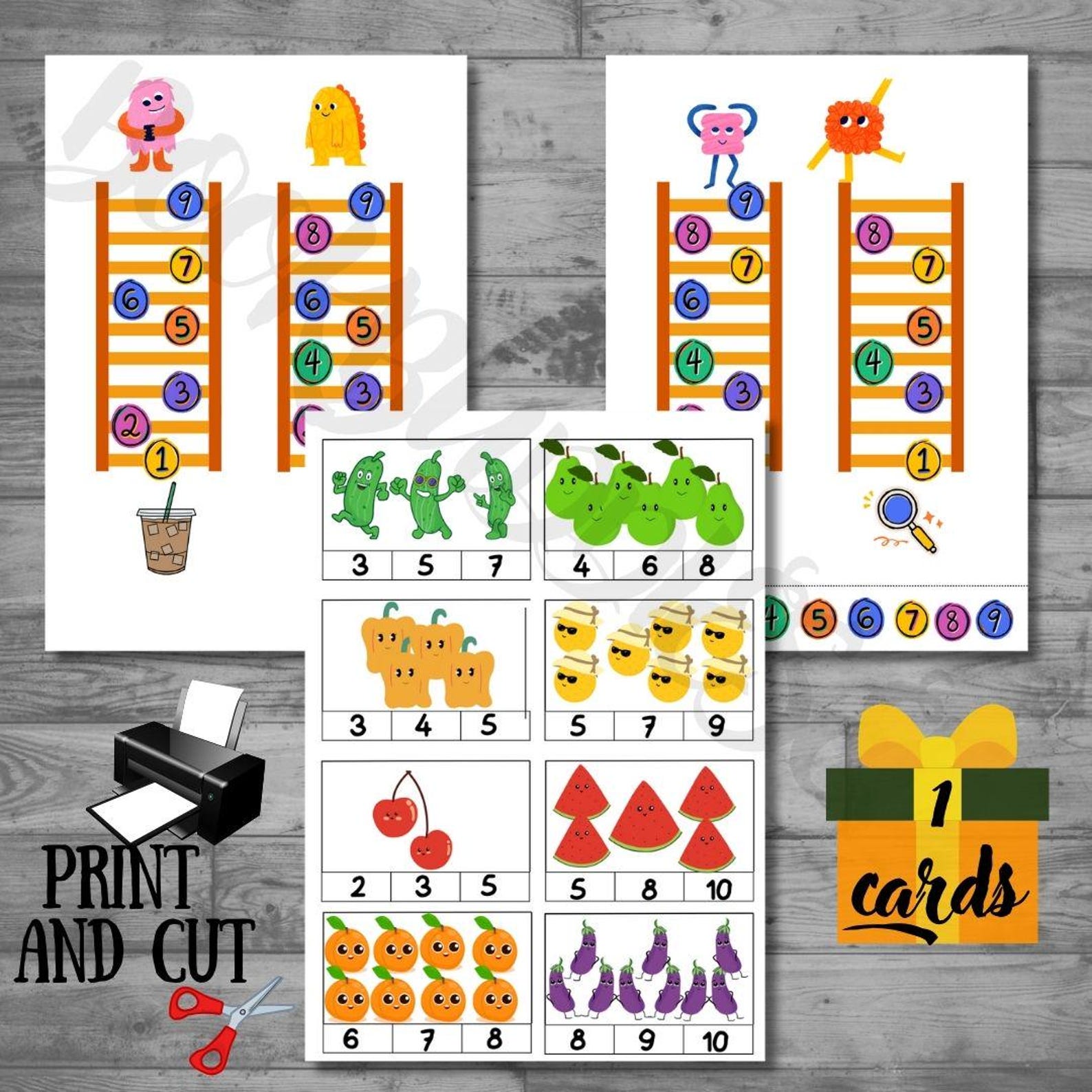 Count to 10 Flashcards | Montessori-inspired Printable Numbers for Kids ...