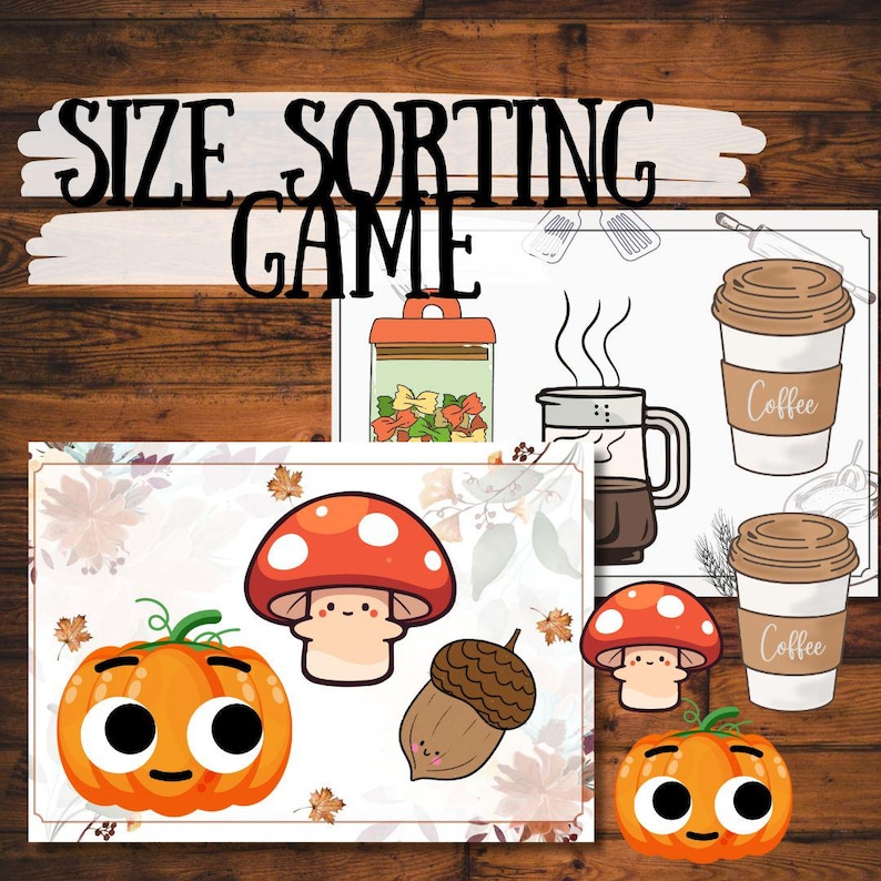 Autumn Size Sorting Shadow Matching Game for Toddlers Printable ...