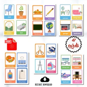 47 Printable English Flashcards |home and Bedroom Vocabulary ...