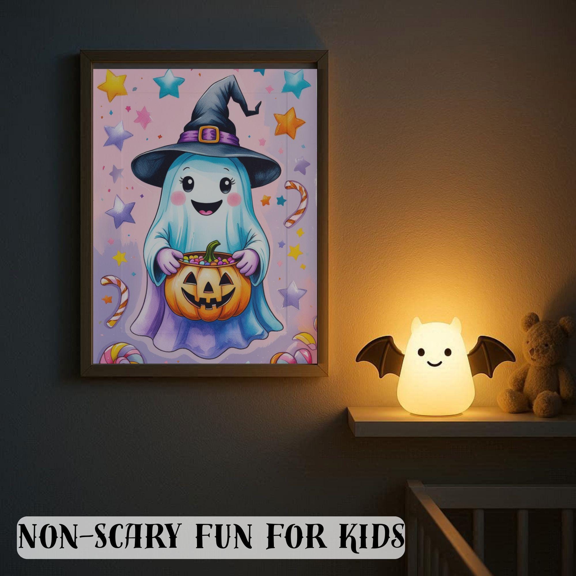 Cute Halloween Posters for Kids Set of 3 | Non-scary Wall Art Prints ...
