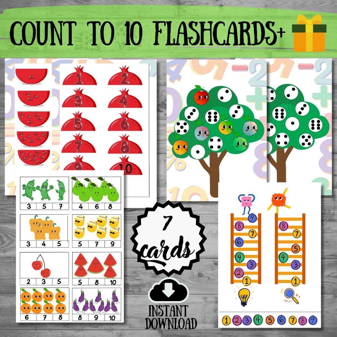 Count to 10 Flashcards | Montessori-inspired Printable Numbers for Kids ...