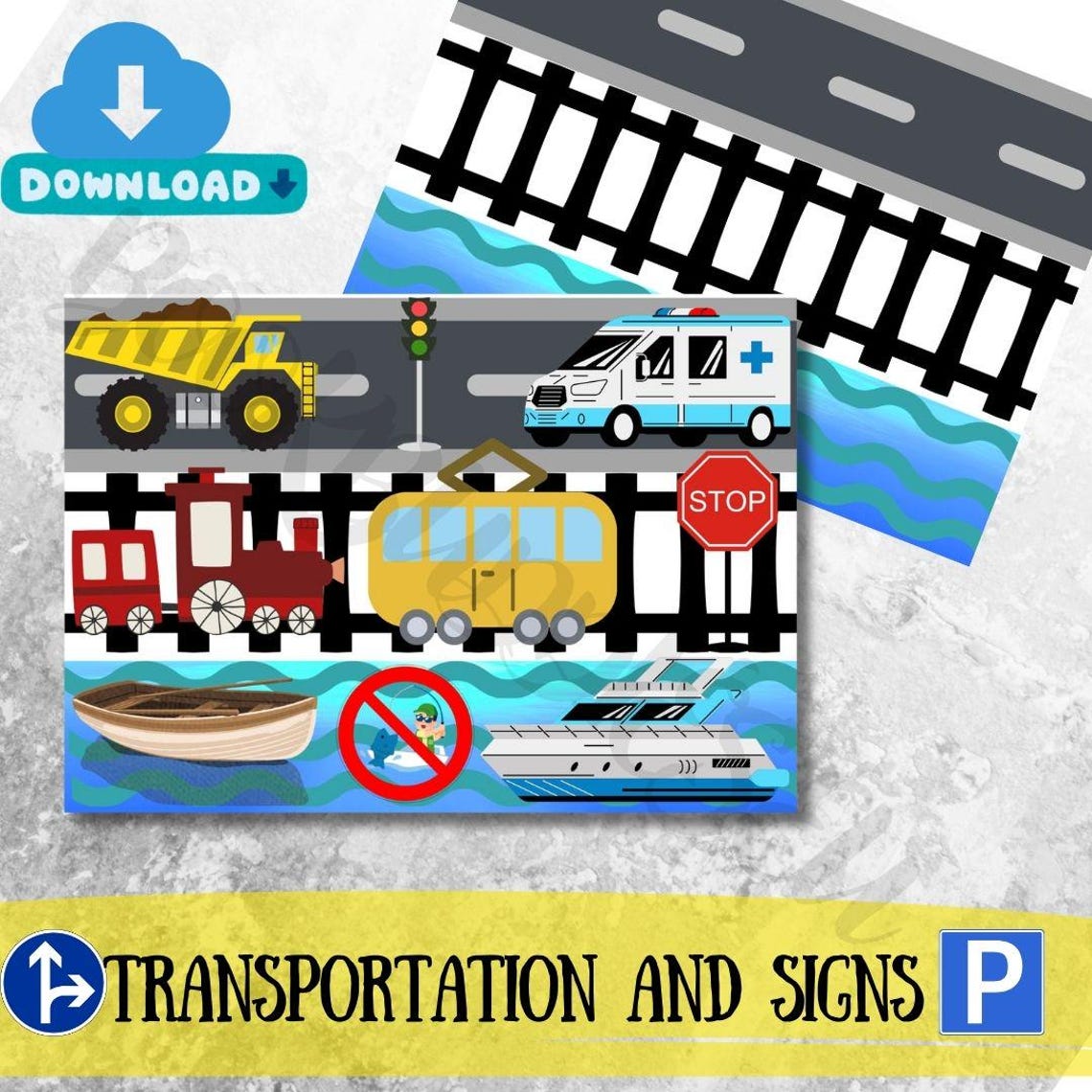 Transportation Busy Book Pages | Toddler Car Activities | Land Water ...