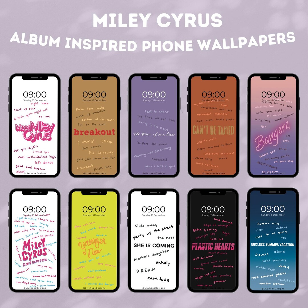 Miley Cyrus Album Phone Wallpaper Bundle - Etsy