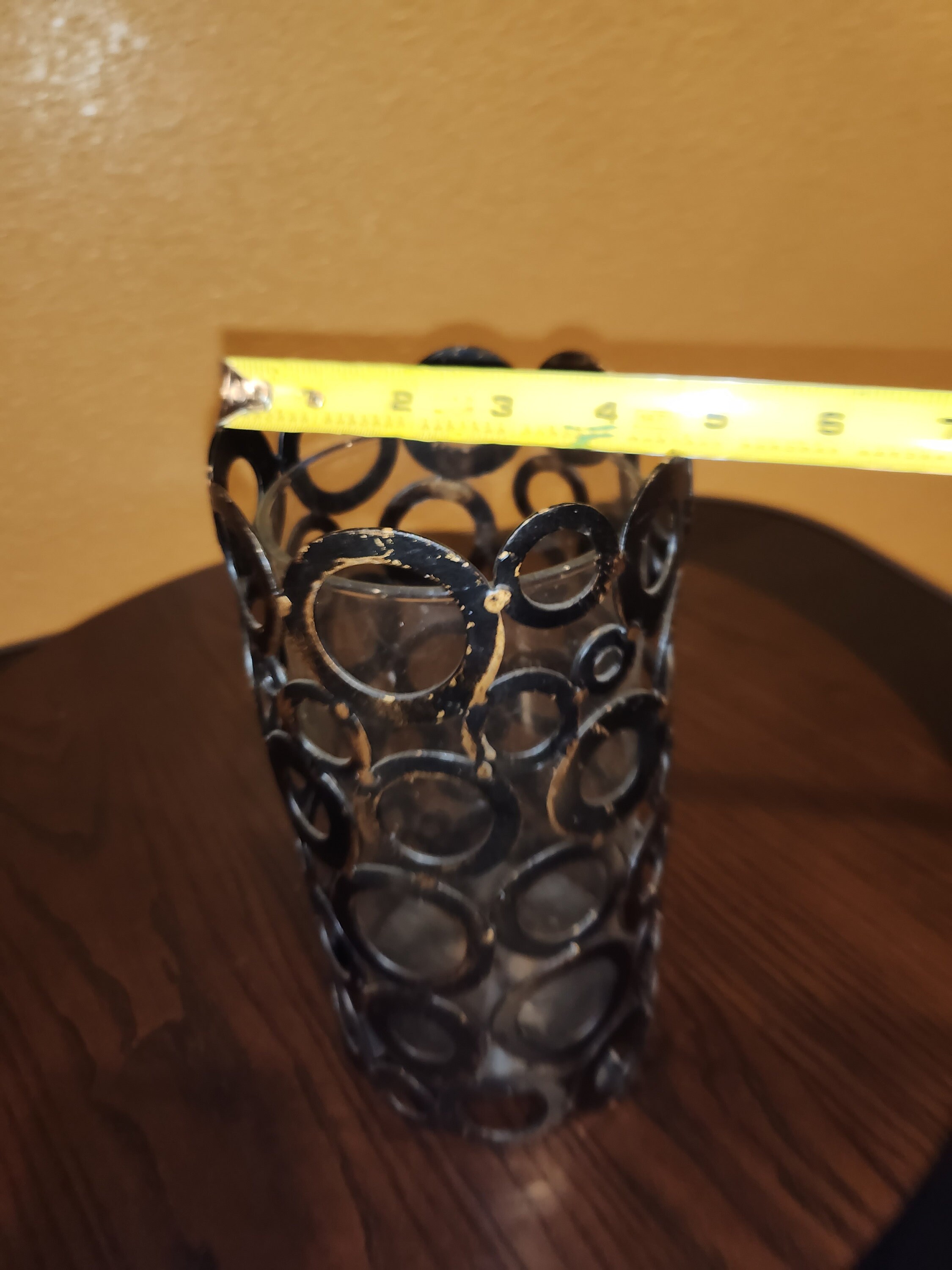 Decorative Rustic Metal Glass Vase - Etsy