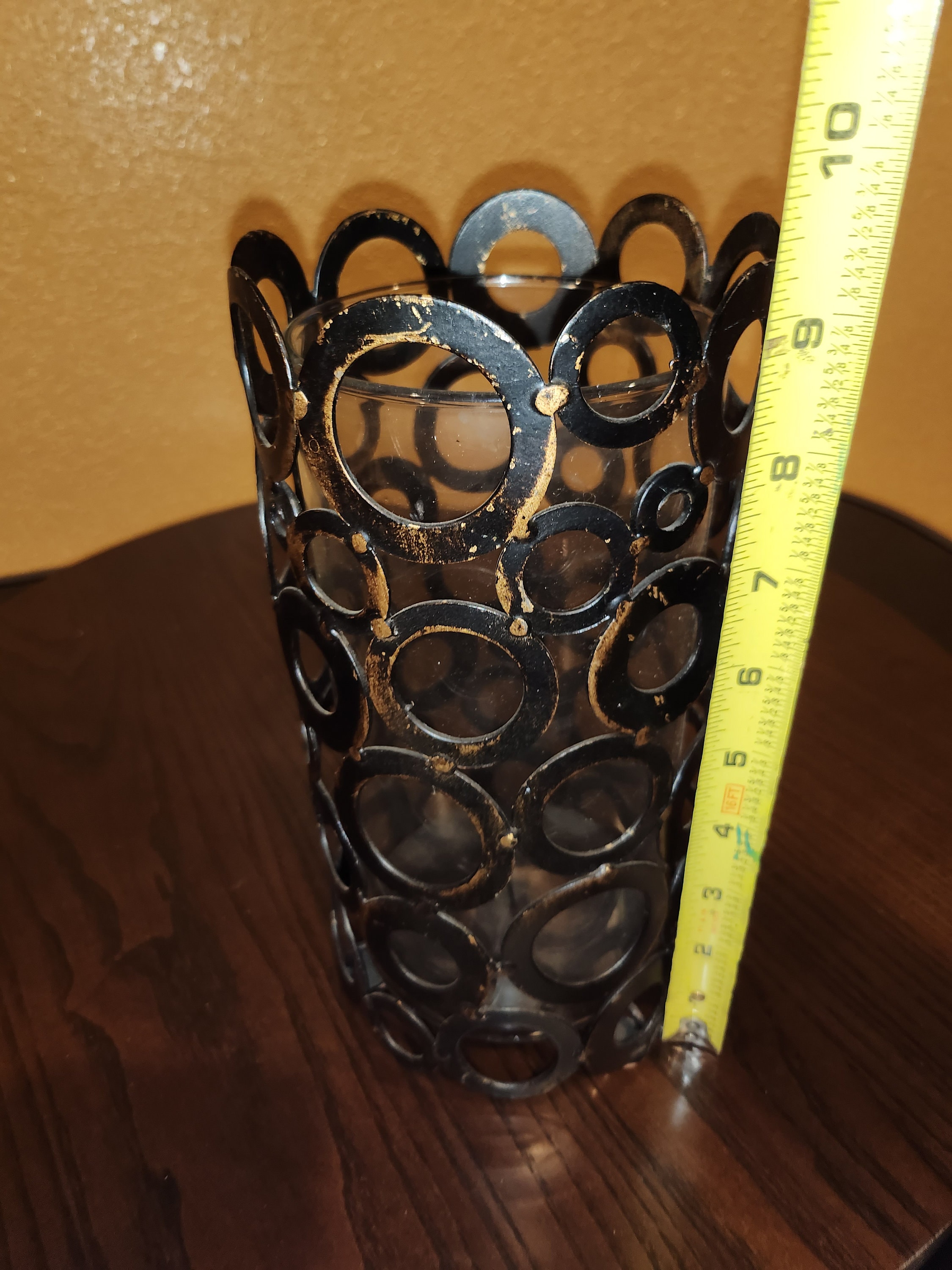 Decorative Rustic Metal Glass Vase - Etsy